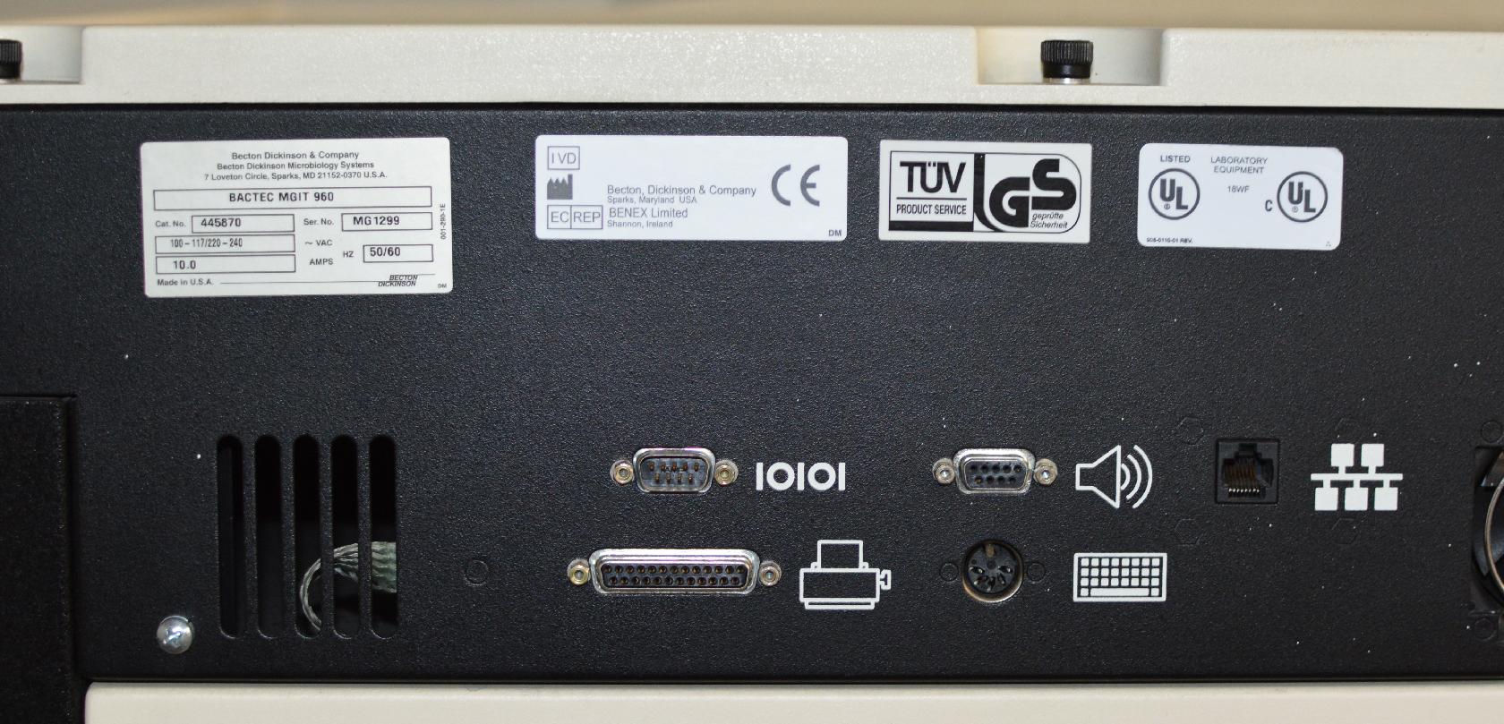 Becton Dickinson Bactec MGIT 960 Automated Mycobacterial Detection ...