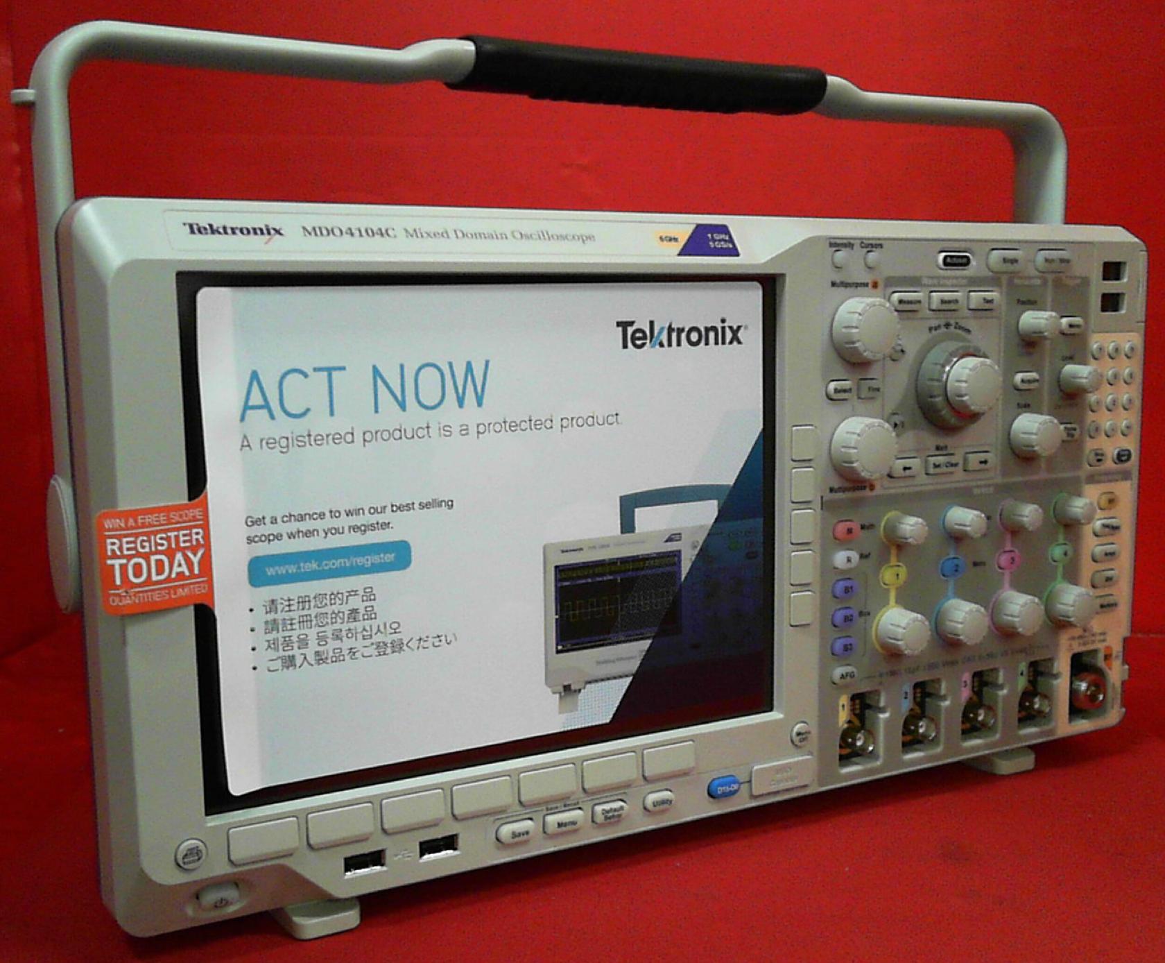 New Tektronix Mdo4104c Mixed Domain Oscilloscope 4 1 Ghz Analog